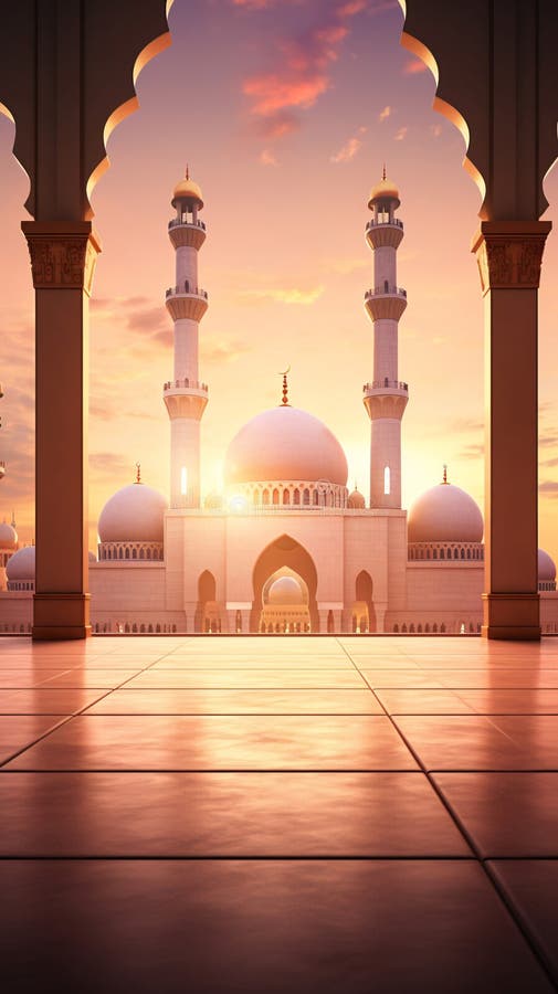 Artificial Intelligence. View of the Mosque at Dawn. Stock Photo ...