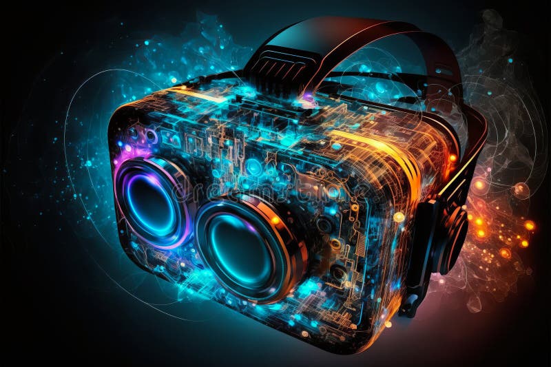 Artificial Intelligence Virtual Reality Glasses. Generative Ai Stock ...