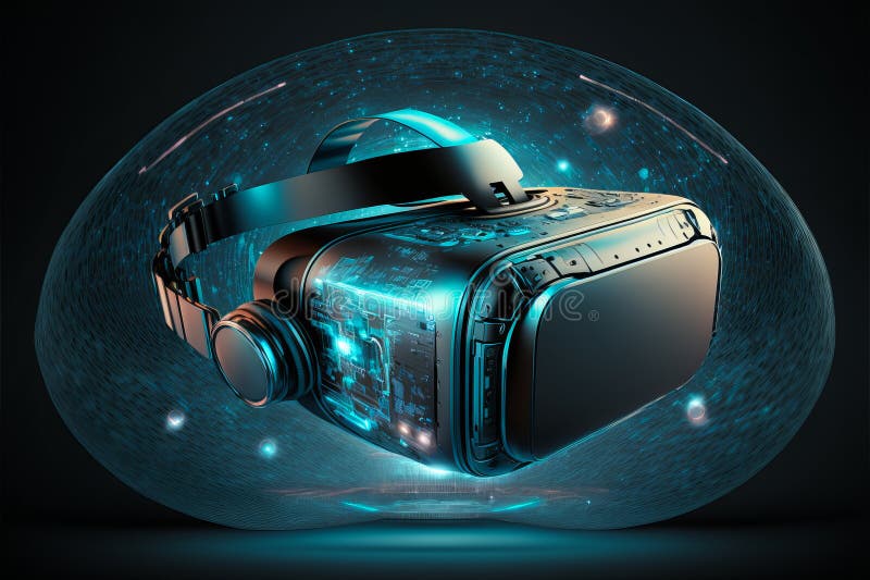 Artificial Intelligence Virtual Reality Glasses. Generative Ai Stock ...