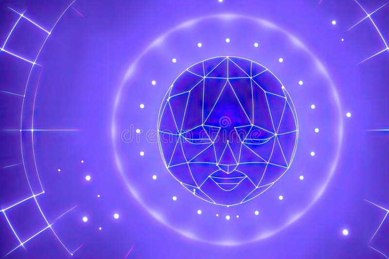 Artificial Intelligence in Virtual Reality. Robot Head Conceptual ...