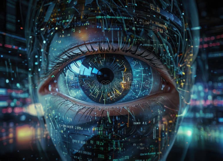 Artificial Intelligence Vision. Optic Circuitry Stock Illustration ...