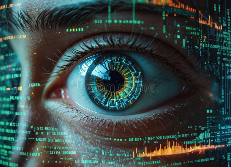 Artificial Intelligence Vision. Optic Circuitry Stock Illustration ...