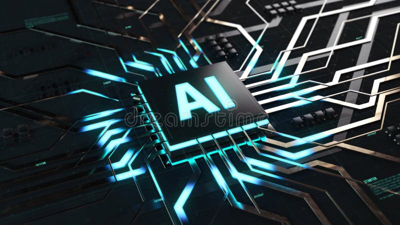 3D Render of Artificial Intelligence Visualization Animation Concept ...