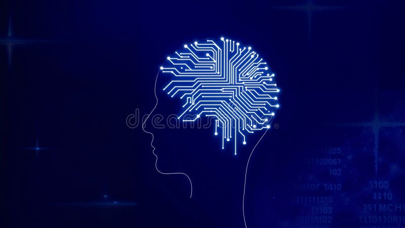 Artificial Intelligence Visualization with High-Tech Cyber Design Stock ...