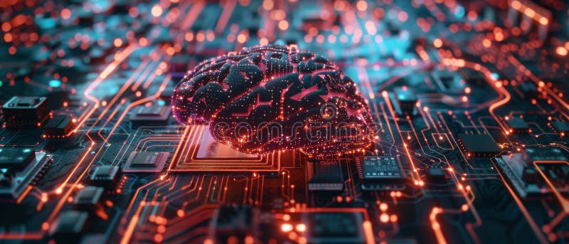 Digital Brain Circuit Board Technology Artificial Intelligence Neural Network Innovation Future ...