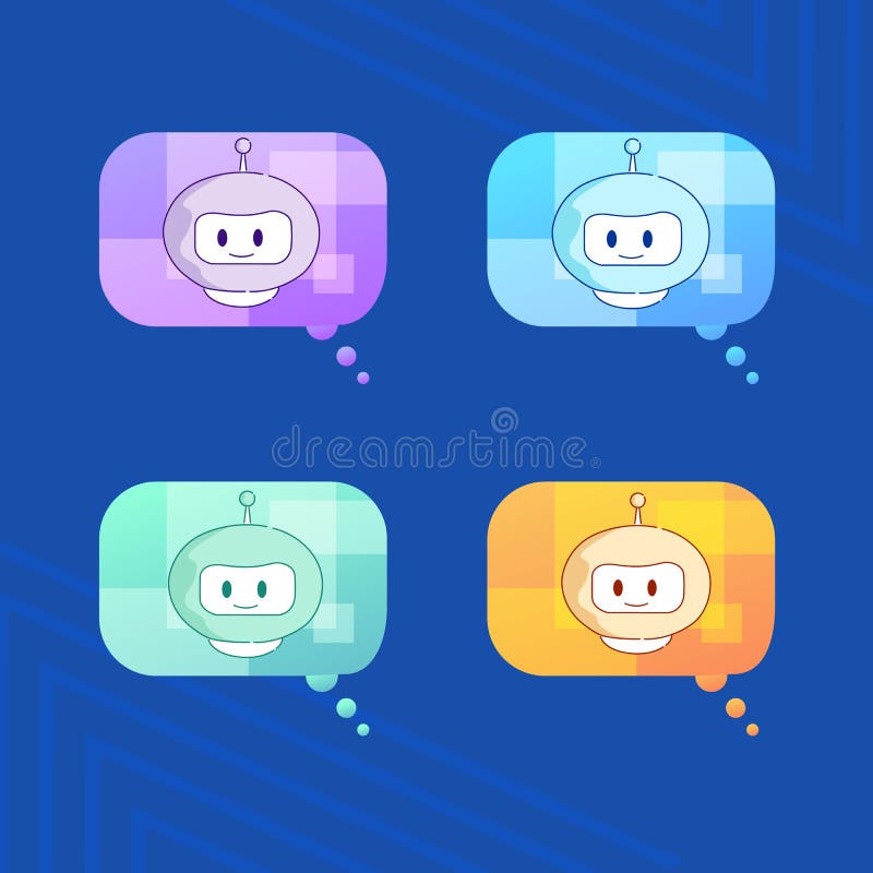 Artificial Intelligence Voice Assistant Vector Set Stock Vector ...