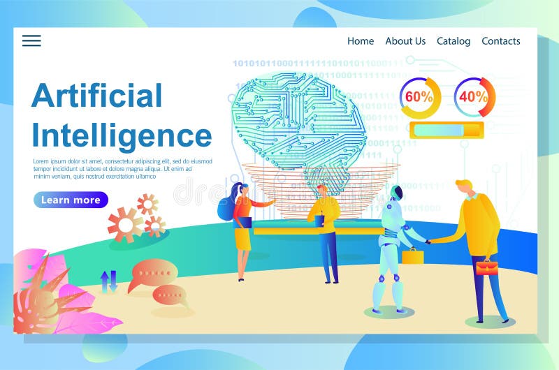 Artificial Intelligence Website Part, Shows Info Graphics, Interaction ...