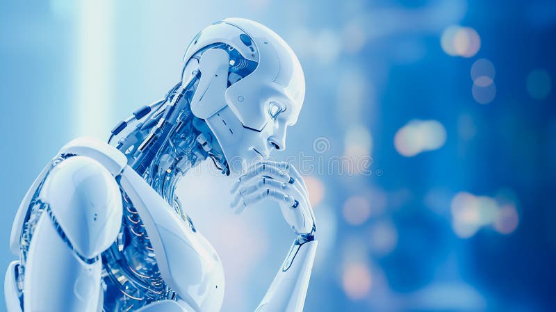 Artificial Intelligence, White AI Robot Thinking, Generative AI Stock ...