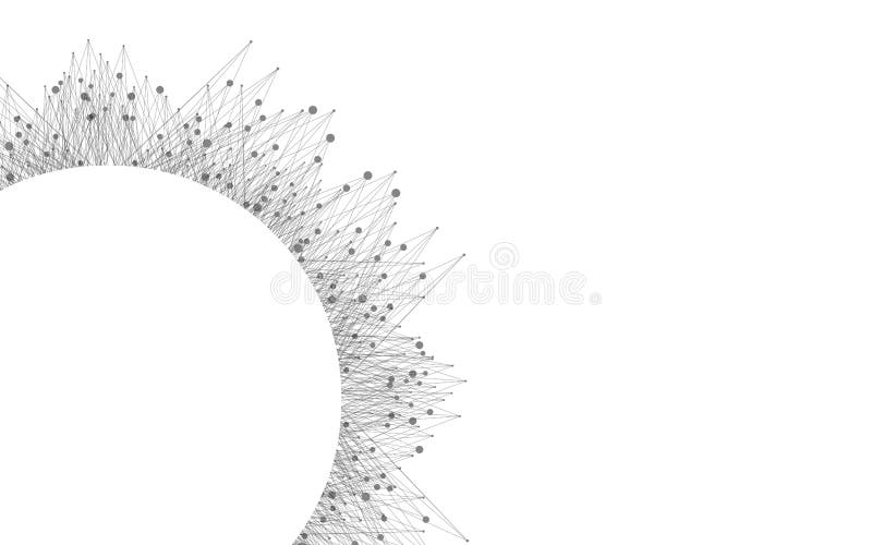 Artificial Intelligence on a White Background Blue Lines and Dots Stock ...