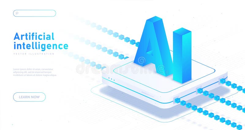 Artificial Intelligence White Banner Stock Vector - Illustration of ...