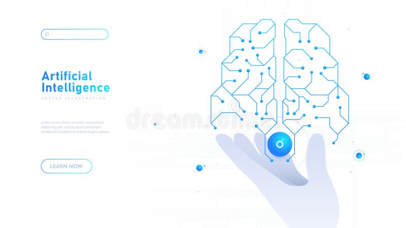 Artificial Intelligence White Poster Vector Stock Vector - Illustration ...