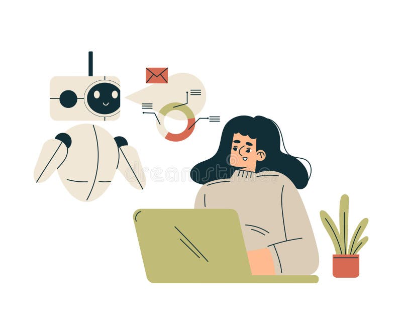 Artificial Intelligence with Woman Character Engaged in Business ...