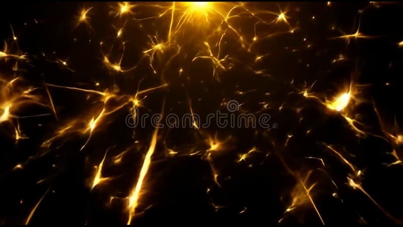 Artificial Intelligence. Yellow Sparks on a Black Background. Stock ...