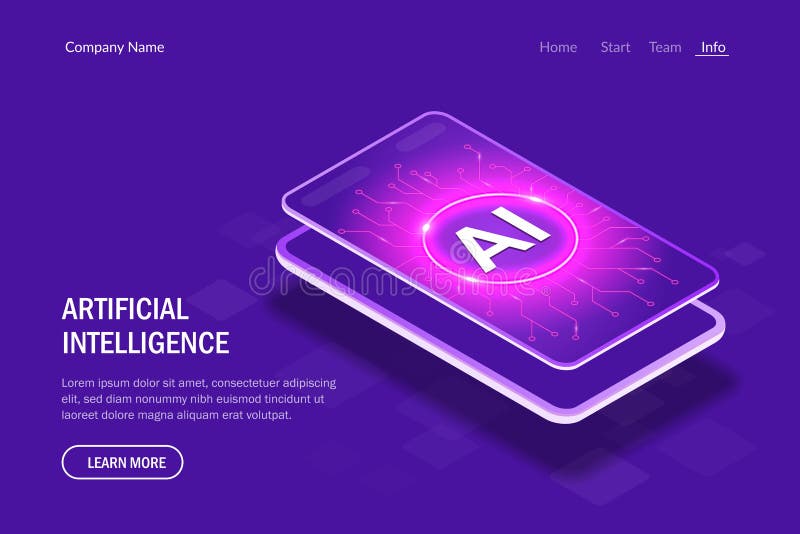 Artificial Intelligence Icon AI, Isometric Cloud Computing Concept, Data Mining, Isometric ...