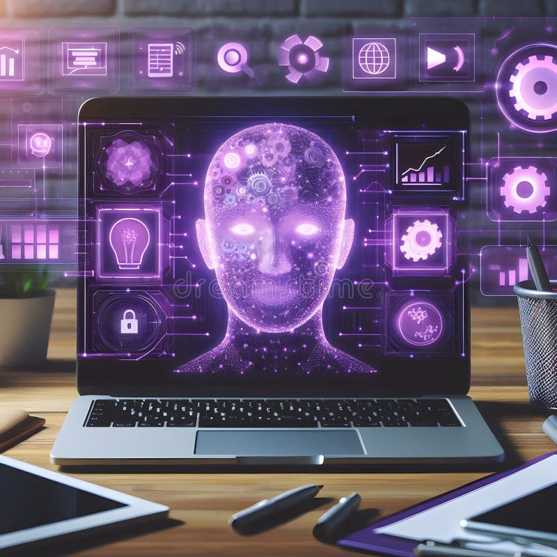 Artificial Intelligent AI Robot Technology Stock Illustration ...