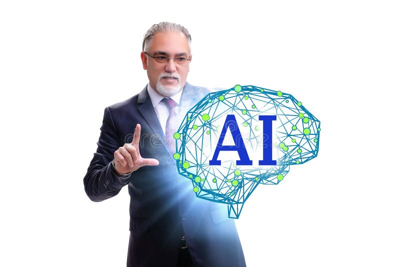 Artificial Intelligent Concept with Businessman Stock Illustration ...