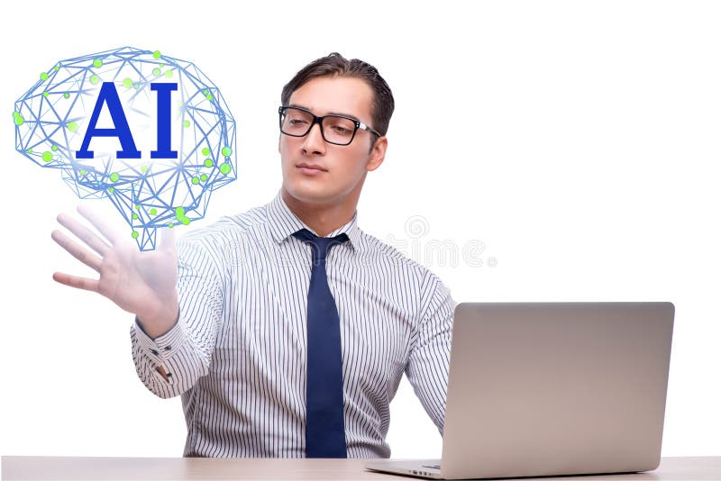 Artificial Intelligent Concept with Businessman Stock Photo - Image of ...