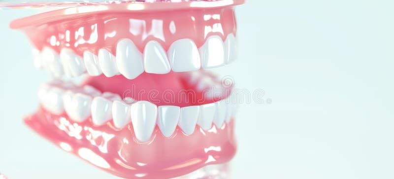 Artificial jaw with teeth stock image. Image of gums - 354632863