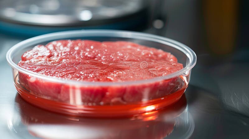 Artificial Lab Grown Meat in Petri Dish Biotechnology Stock Photo ...