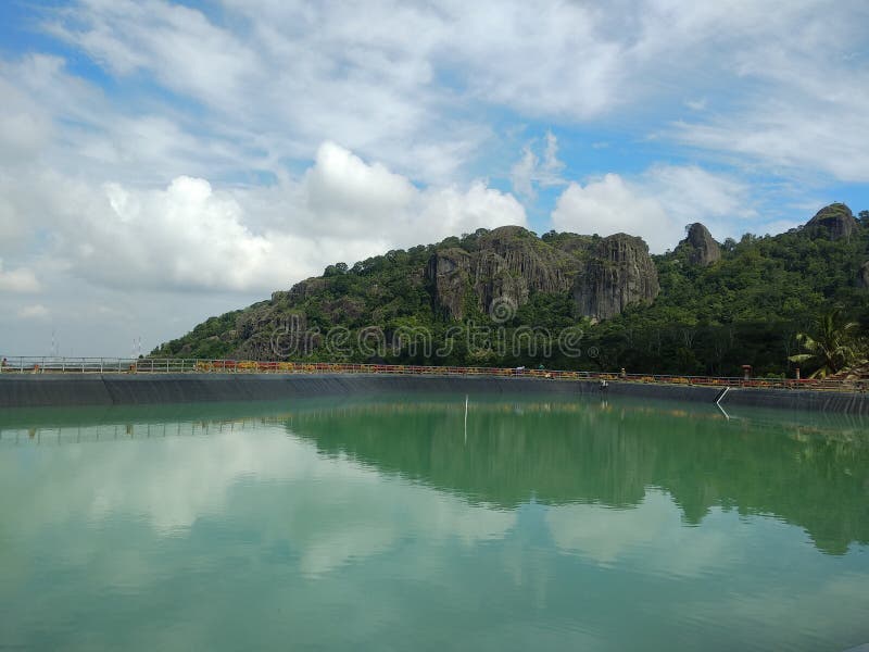 Artificial Lake on the Hill of the Ancient Volcano Langgeran Indonesia ...