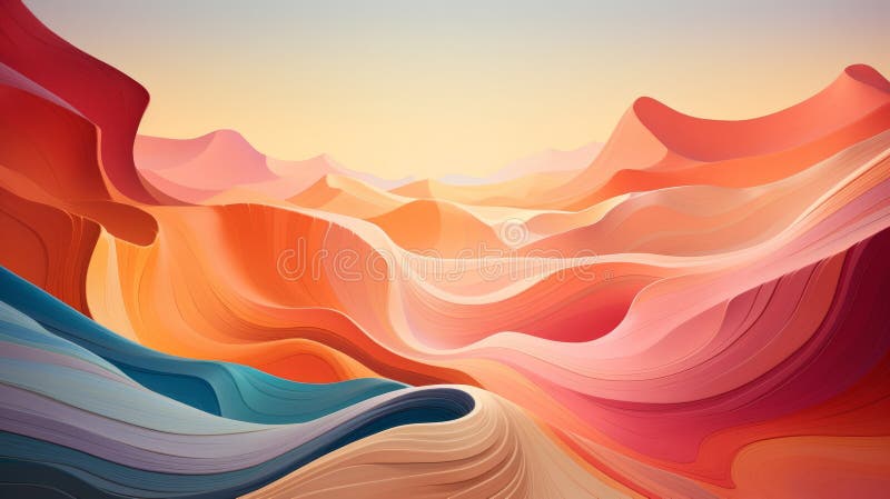 Colorful Abstract Landscape Art Inspired by Desert Tones Stock Photo ...