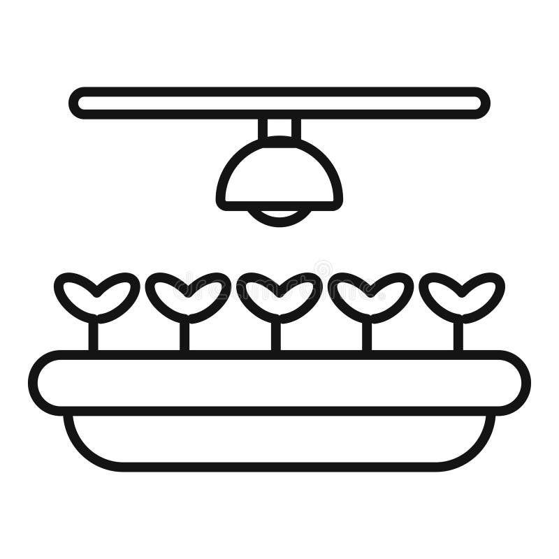 Smart Farm System Providing Special Light for Growing Plants Icon Stock ...