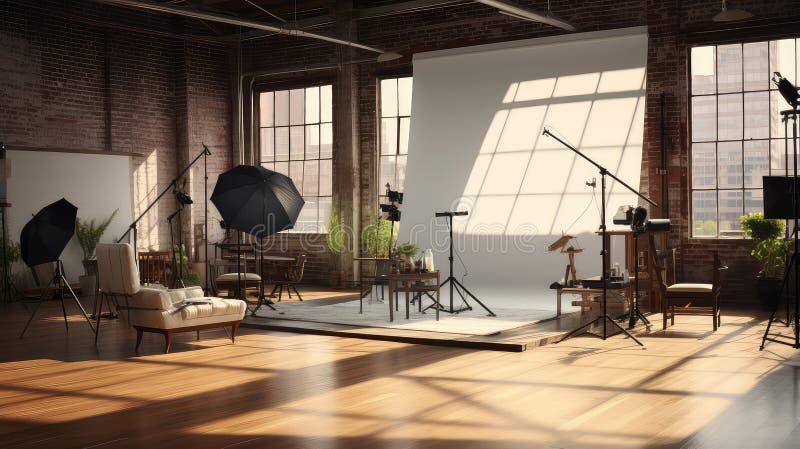 Artificial lighting studio stock illustration. Illustration of natural ...