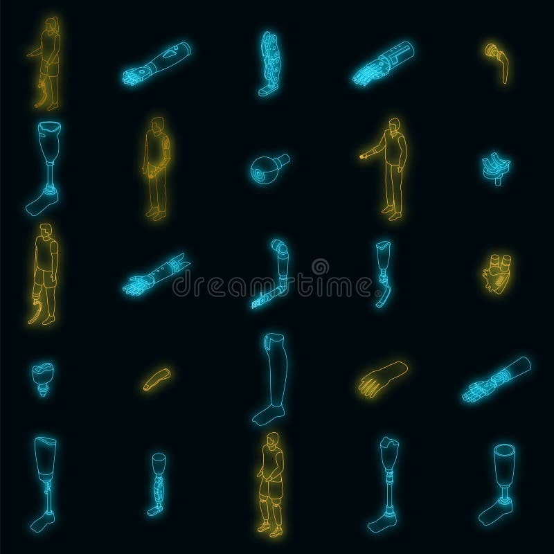 Artificial Limbs Icons Set Vector Neon Stock Vector - Illustration of ... Artificial Limbs Icons Set Vector Neon Stock Vector - Illustration of ...