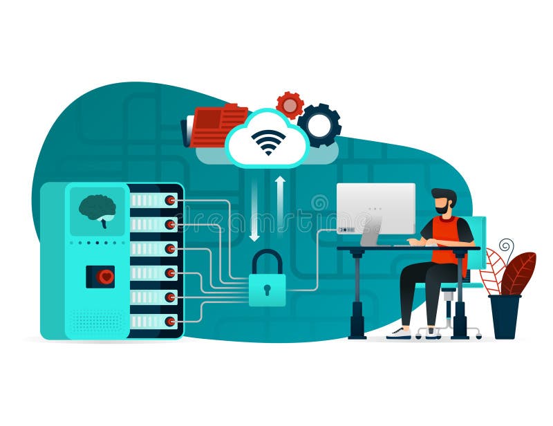 Artificial Machine Learning Illustration for Website, Web, Poster Stock ...