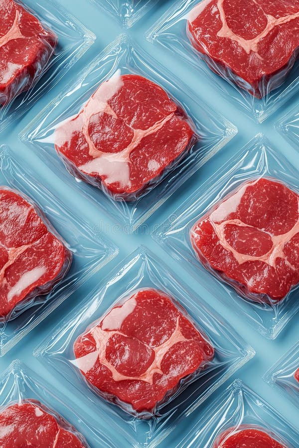 Artificial Meat in Vacuum Packaging. Generative Ai Stock Image - Image ...