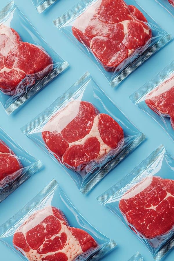 Artificial Meat in Vacuum Packaging. Generative Ai Stock Photo - Image ...