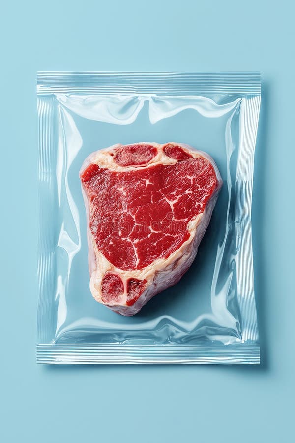 Artificial Meat in Vacuum Packaging. Generative Ai Stock Photo - Image ...