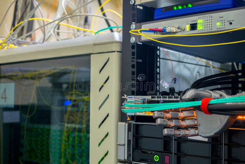 An Artificial Metal Arm Performs Work in the Server Room. the Robot ...