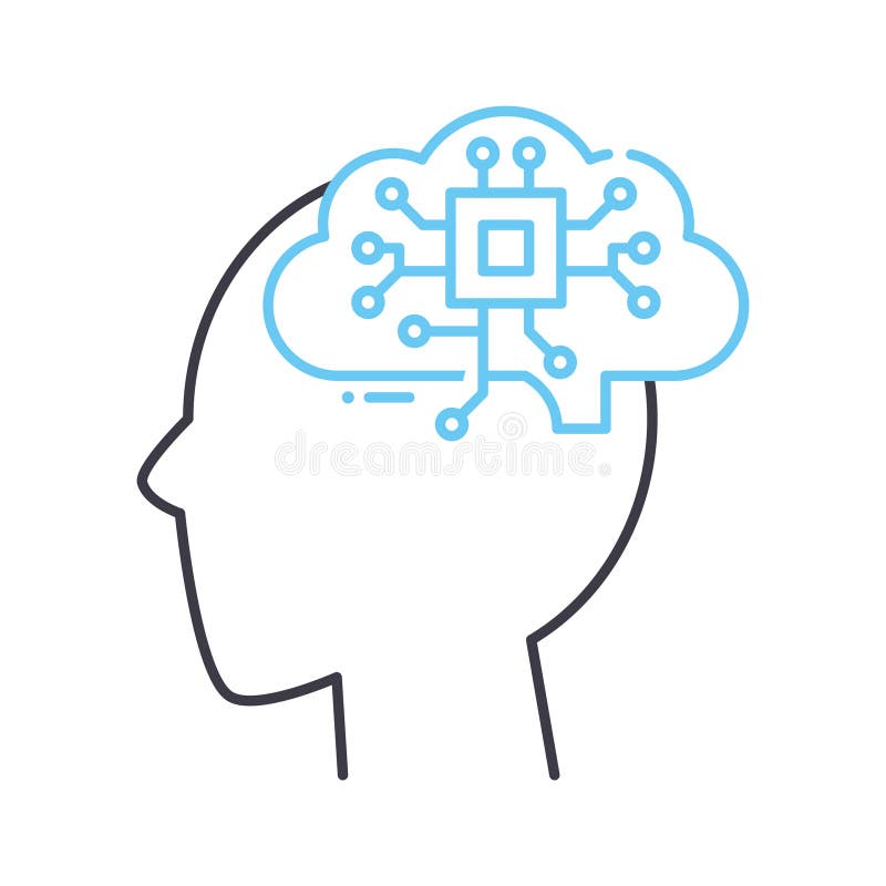 Artificial Mind Line Icon, Outline Symbol, Vector Illustration, Concept ...