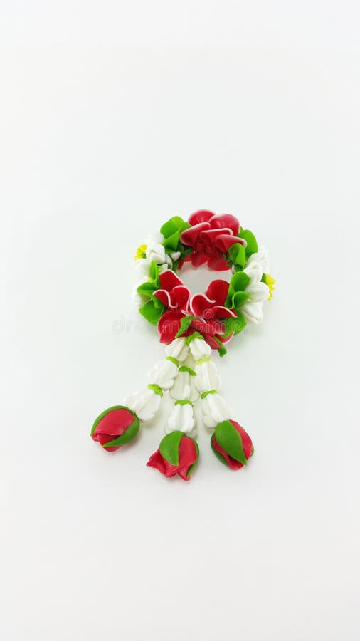 Artificial Miniature Flower Garland White Background Stock Photos ...