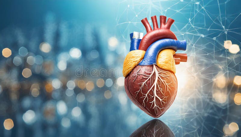 Artificial Model of Human Heart with Arteries. Cardiovascular System ...