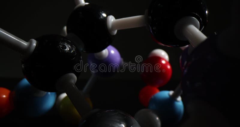 Artificial Model of Molecular Compounds on Black Background Stock Video ...