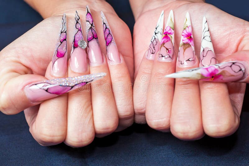 Artificial nails art stock image. Image of attractive - 85198435