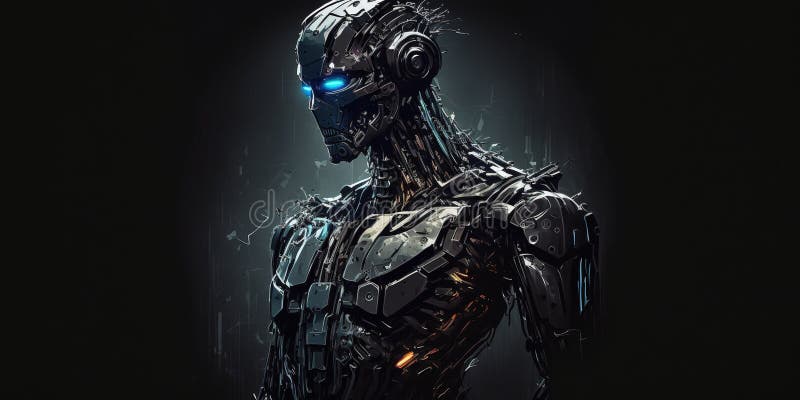 Artificial Nemesis Menacing Terminator with AI Upgrades Stock ...