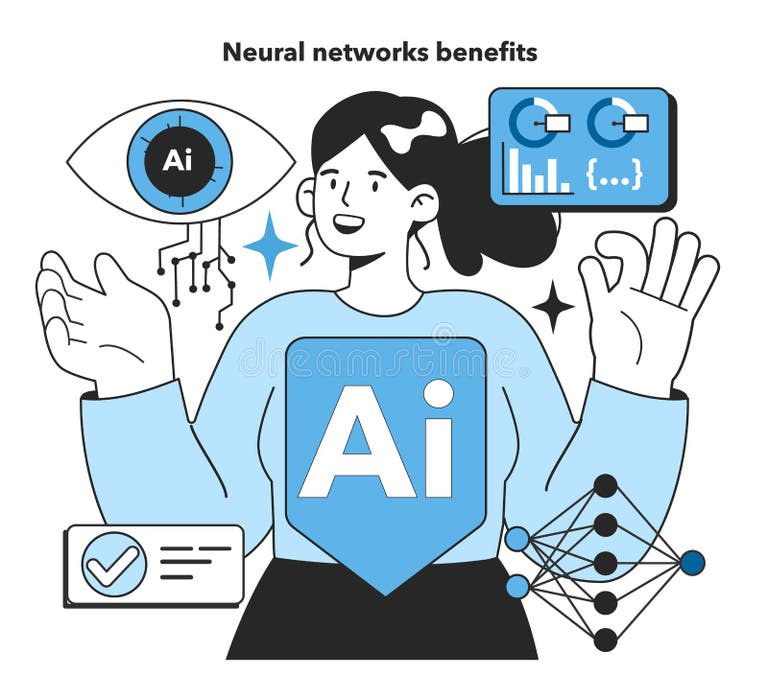 Artificial Neural Network Benefits. Self-learning Computing System Stock Vector - Illustration ...