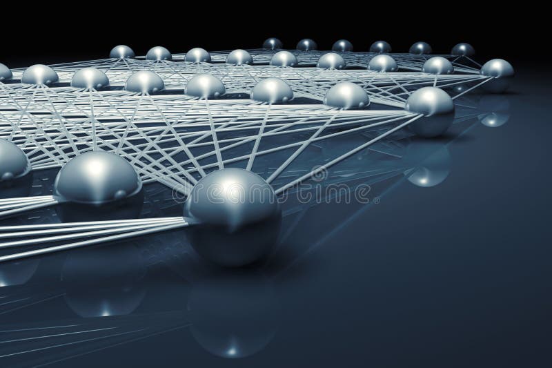 Artificial Neural Network 3d Structure Fragment Stock Illustration ...