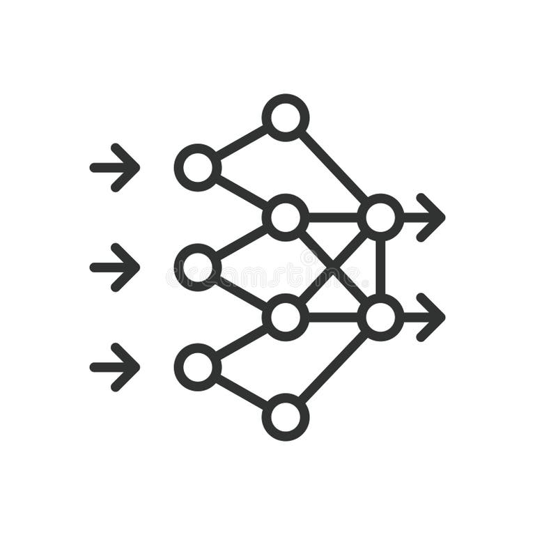Artificial Neural Network, Icon in Line Design. Artificial, Neural, Network, AI, Machine ...