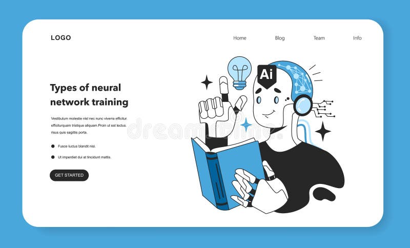 Artificial Neural Network Training Types Web Banner or Landing Page ...