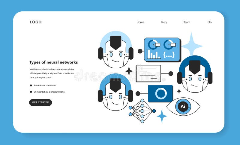 Artificial Neural Network Types Web Banner Or Landing Page Self