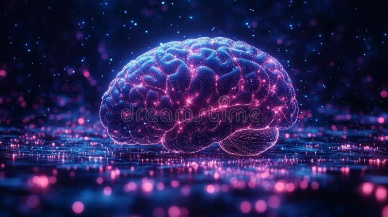 Artificial Neural Network Visualization Generative AI Stock Illustration - Illustration of ...