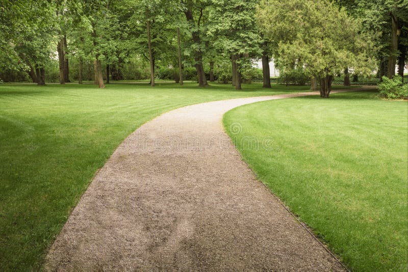 An Artificial Path on a Lawn of Fresh Grass Stock Image - Image of ...
