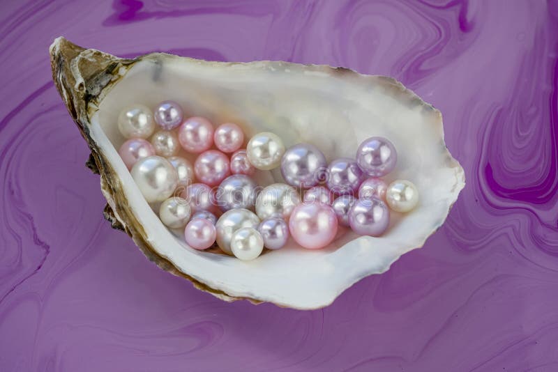 Inside of Oyster Shell Showing the Layer of Shiny Macre Stock Photo ...