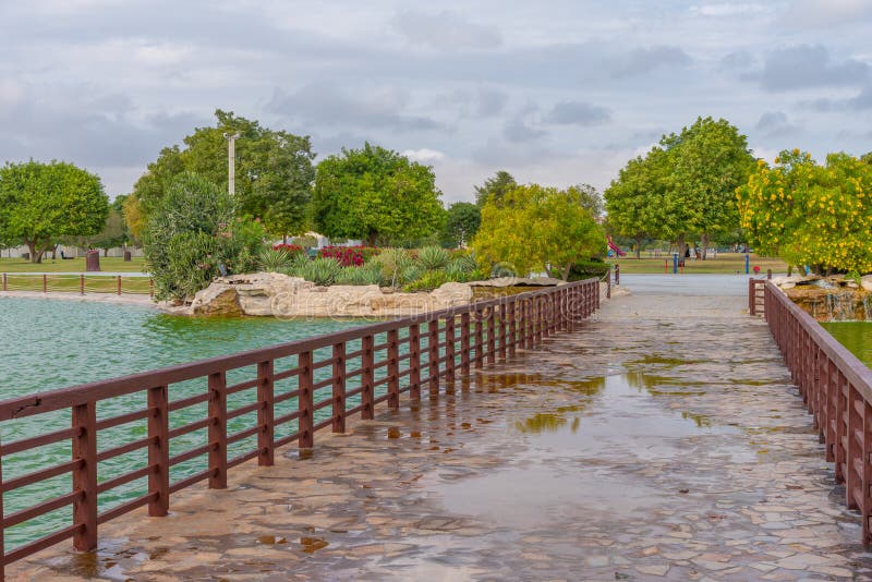 Artificial Pond at the Aspire Park in Doha Stock Image - Image of ...