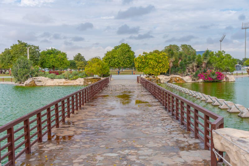 Artificial Pond at the Aspire Park in Doha Stock Photo - Image of ...