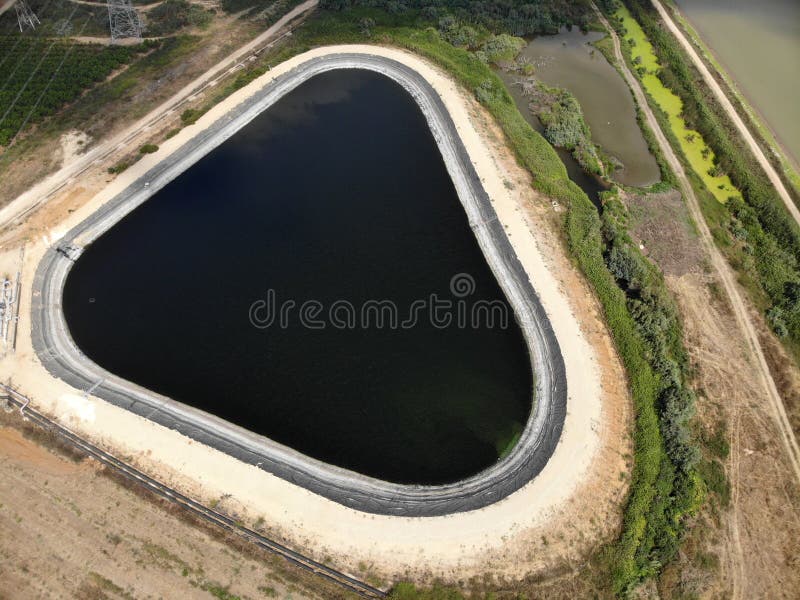 Artificial Pond of a Triangular Oval Shape Stock Photo - Image of shape ...